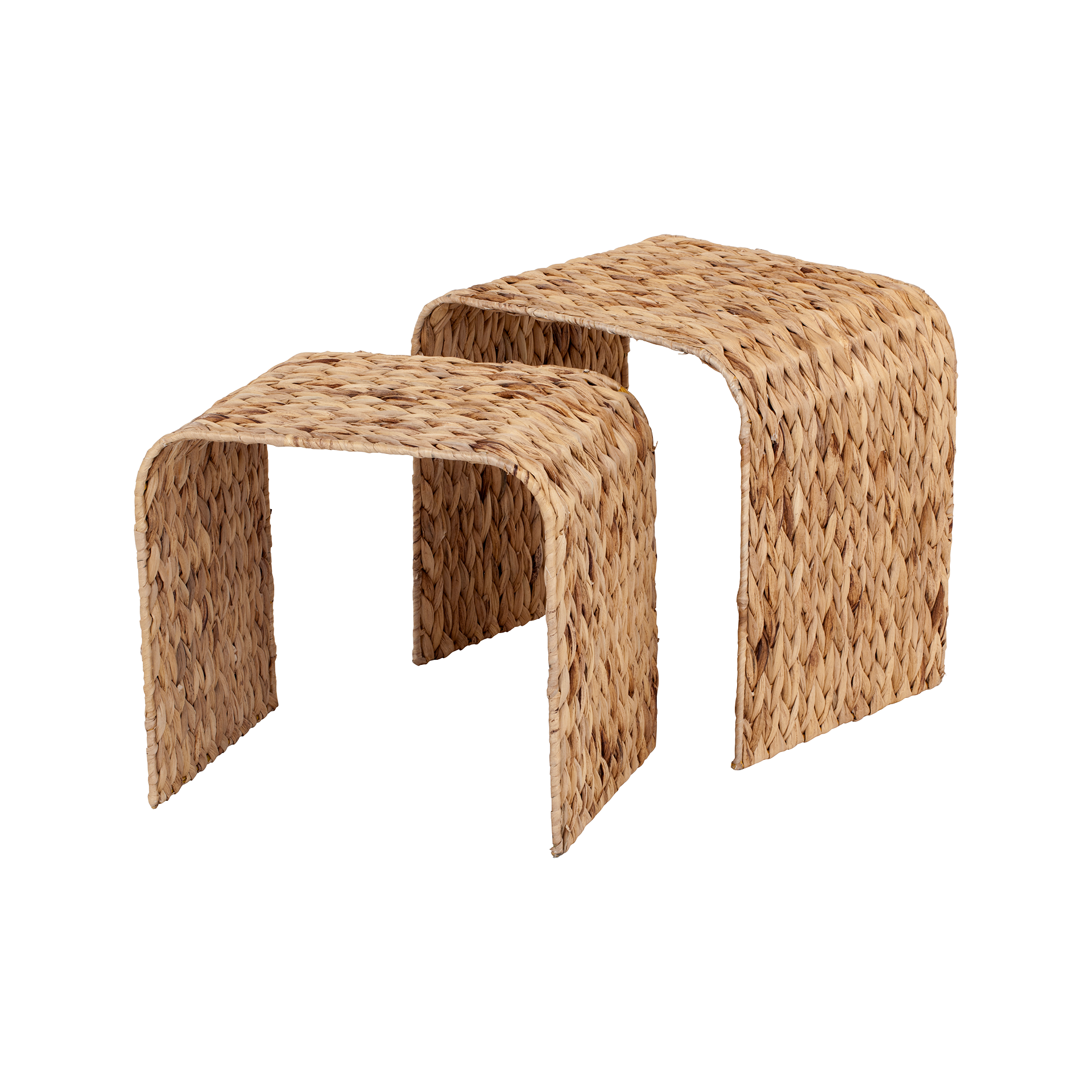 Side table set of 2 Lily, made of water hyacinth - Dixie