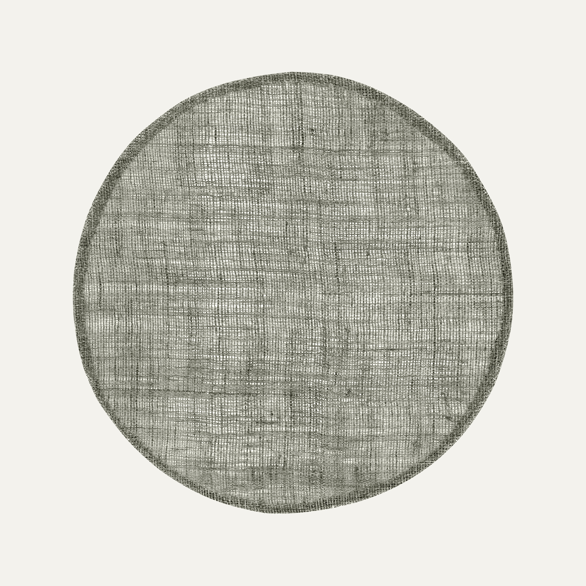 Dark grey round linen placemat Linnea - Dixie