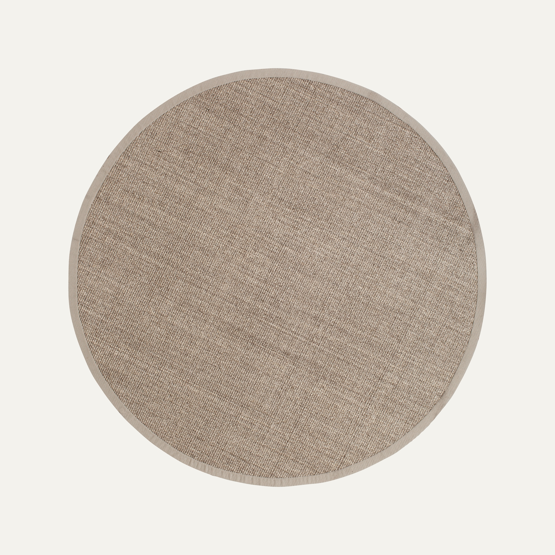 Natural grey round rug with border d150cm Jenny made of sisal - Dixie